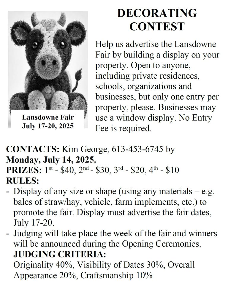 2025 Decorating Contest – Lansdowne Fair