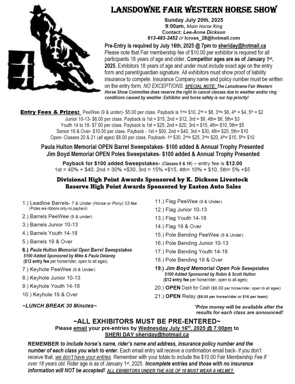 2025 Western Horse Show – Lansdowne Fair